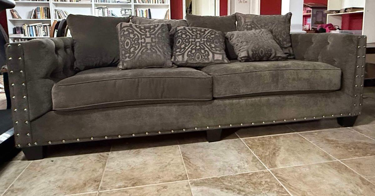 Gray Cindy Crawford Studded Sofa Set for $450 in Woodbridge, VA | For ...