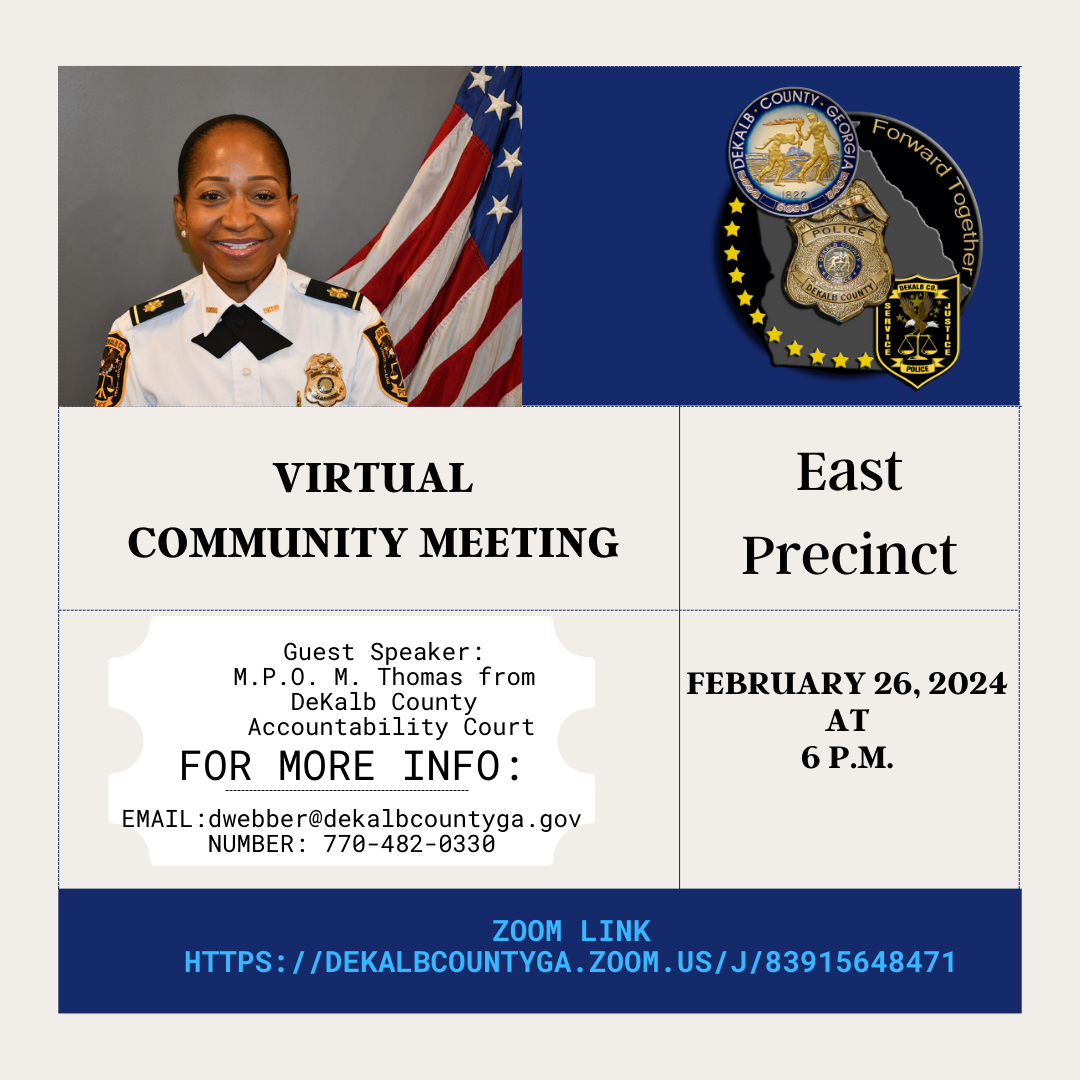 East Precinct's Community Engagement Meeting. (DeKalb County Police ...