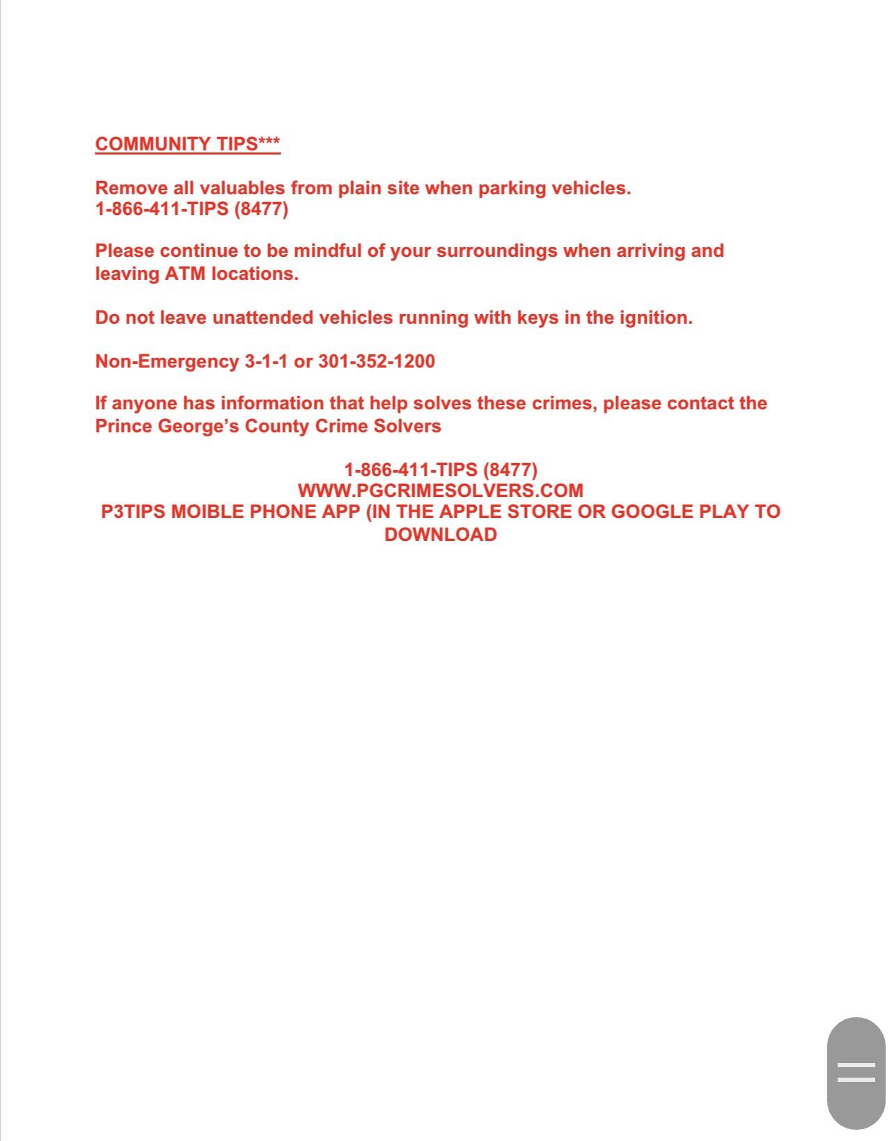 Landover Division III Community Daily Crime Report for April 4th, 2024 ...