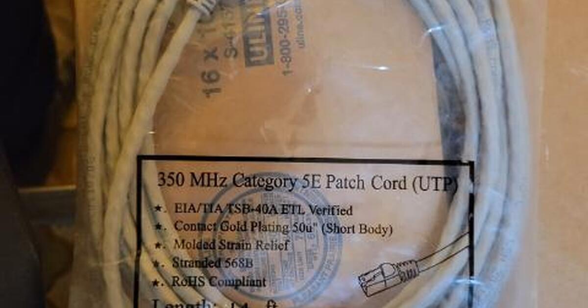 New Ethernet Cable - 350MHz Category 5e Patch Cord (UTP) - 14ft for $6 in Brooklyn, NY | For ...
