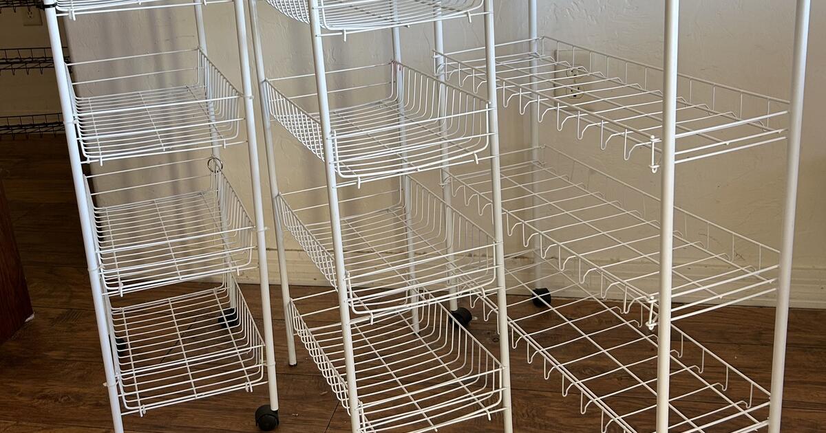 White Metal Rolling Storage Racks for $5 in Green Valley, AZ | For Sale ...