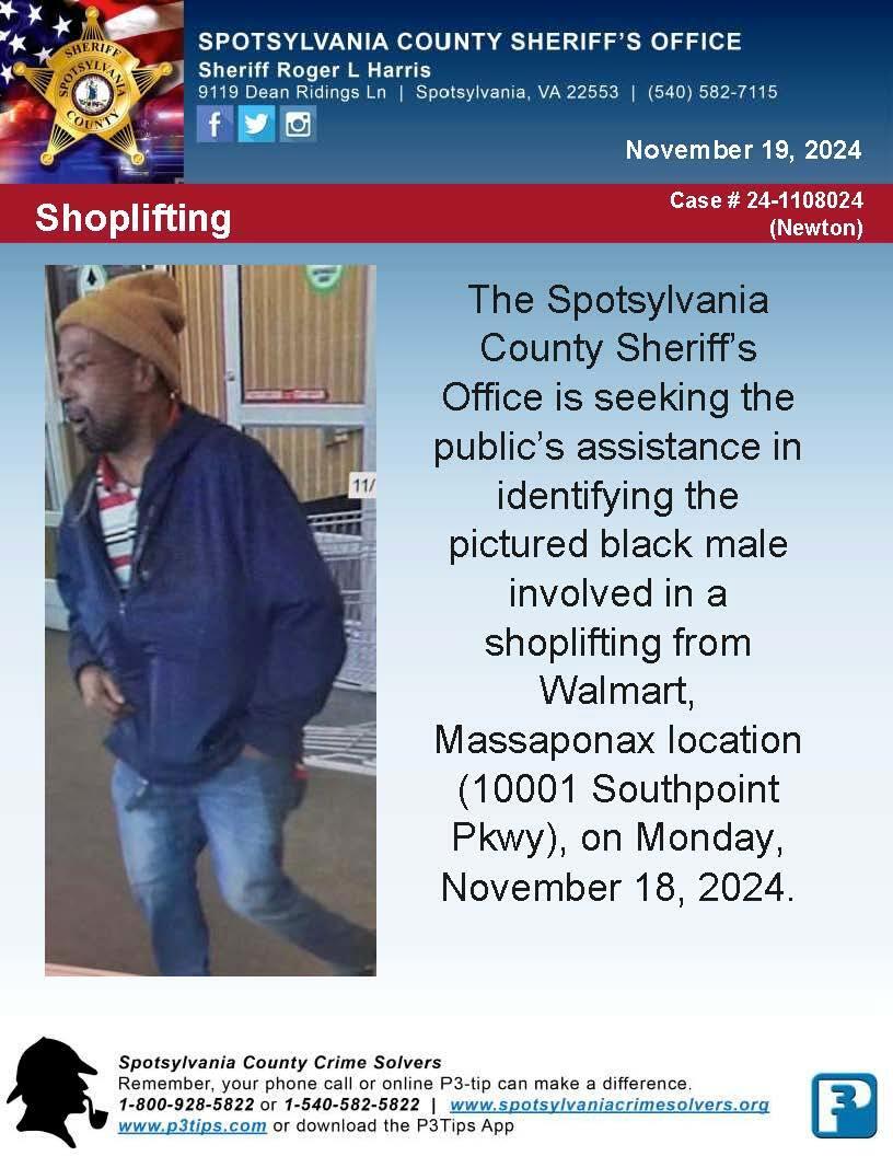 An anonymous tip through our P3 system may result in a financial reward. (Spotsylvania Sheriff's ...