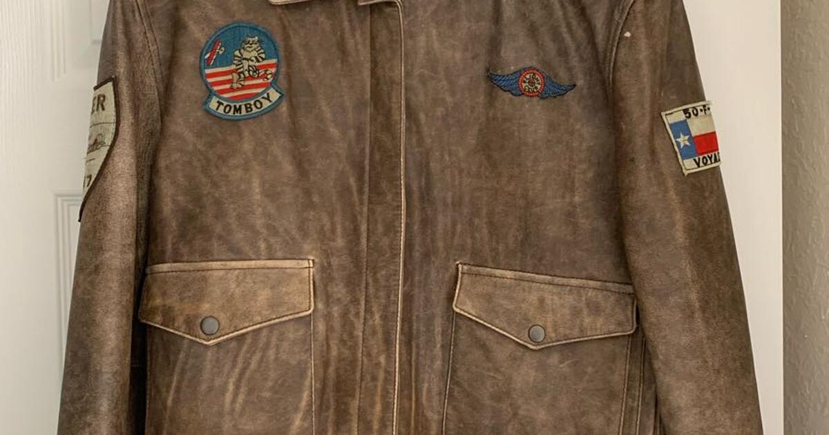 The Flight Club Vintage Brown Leathe Bomber Flight Jacket-Air Force ...