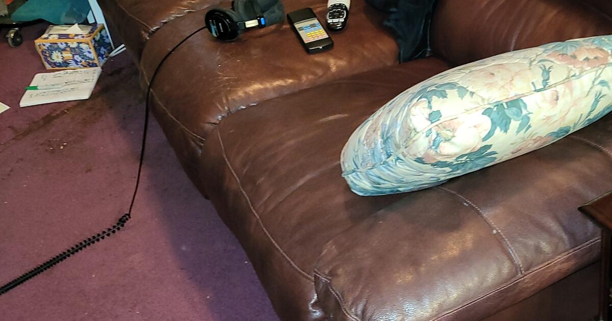 Slightly Used Leather Couch Recliner Both Sides for Free in Buford, GA ...