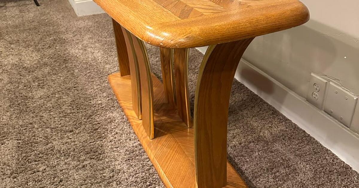 Wooden Console Table with Glass Top for $50 in Saratoga Springs, UT ...