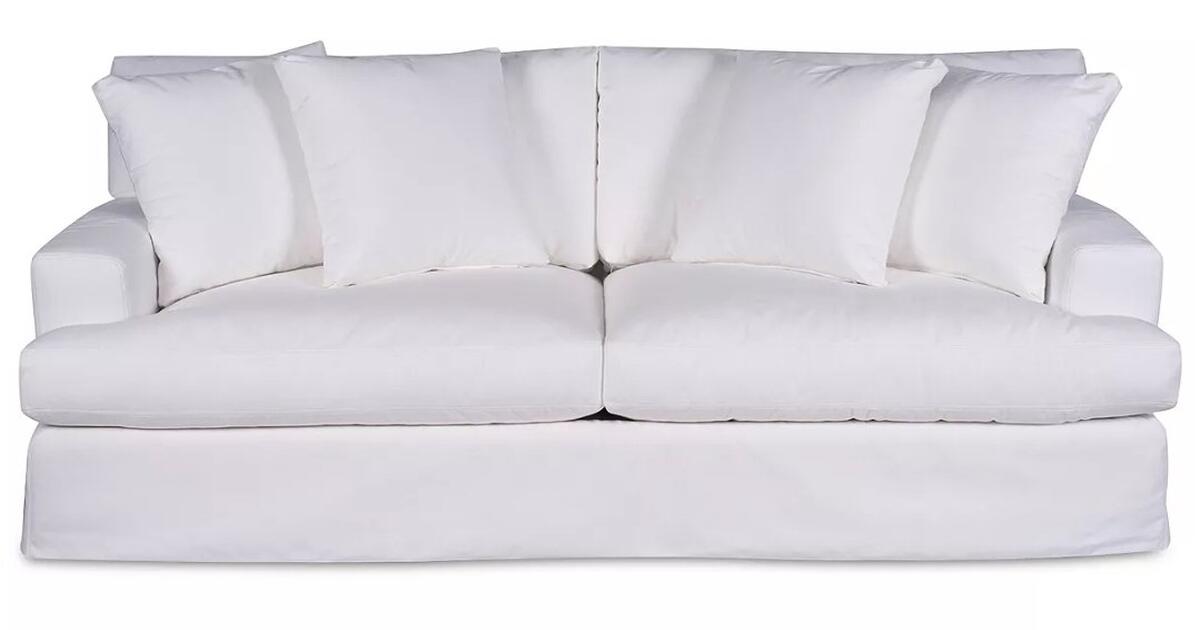 Brenalee 93" Performance Fabric Slipcover Sofa with Four Pillows for ...