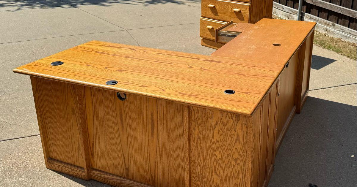 Solid Oak Home Office Desk and File for Free in Frisco, TX | For Sale ...