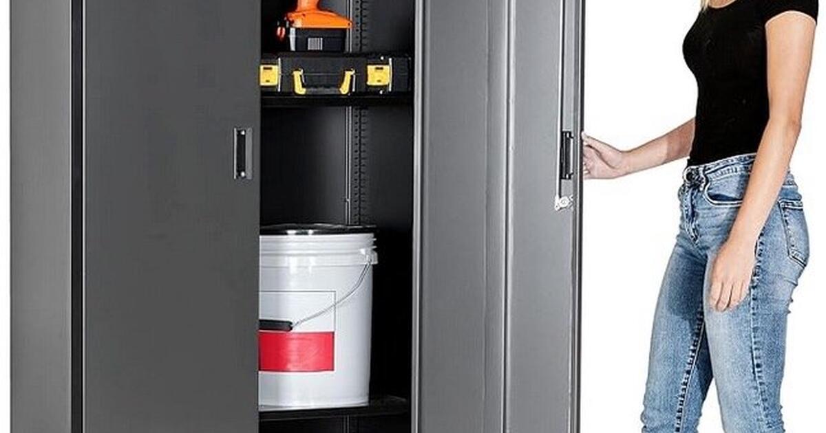 Heavy Duty Metal Garage Storage Cabinet -71-inch Tall Large Steel ...