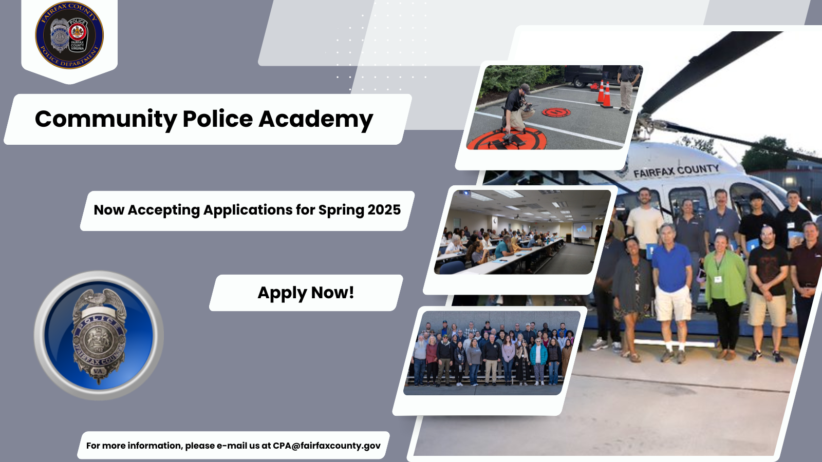 Our Spring 2025 Community Police Academy is now open for applications ...