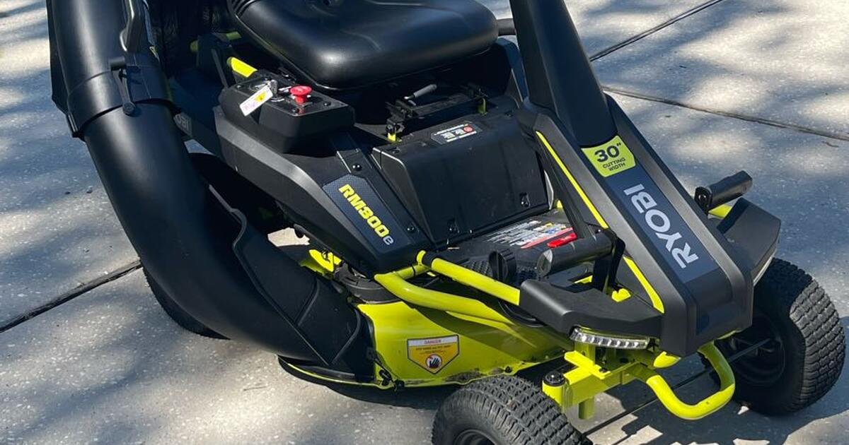 Ryobi 30” Cut, 48V Brushless, 50Ah Battery Electric Rear Engine Riding ...