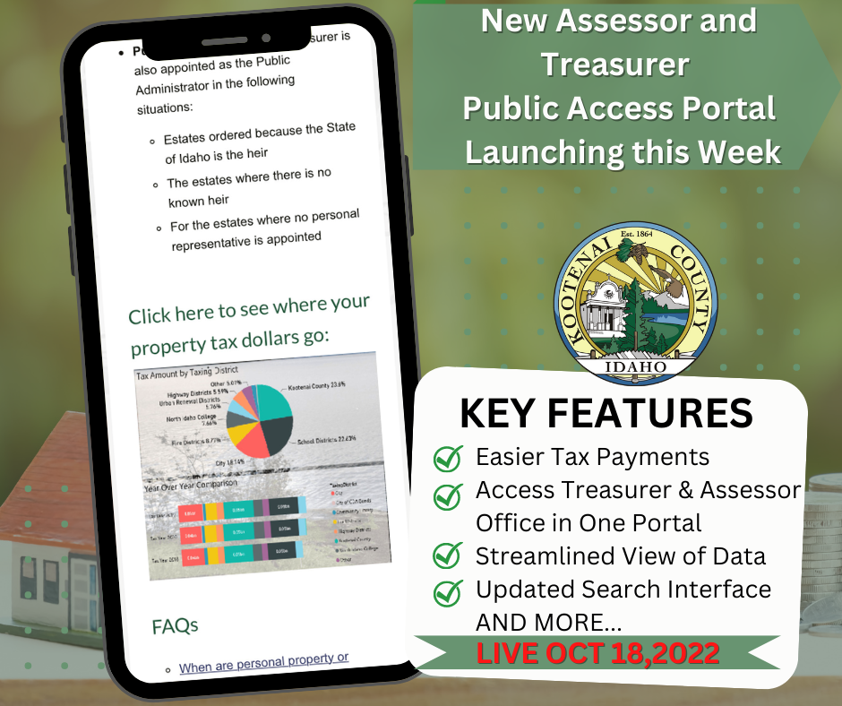 New Assessor and Treasurer Public Access Portal Launching Tuesday, October 18.