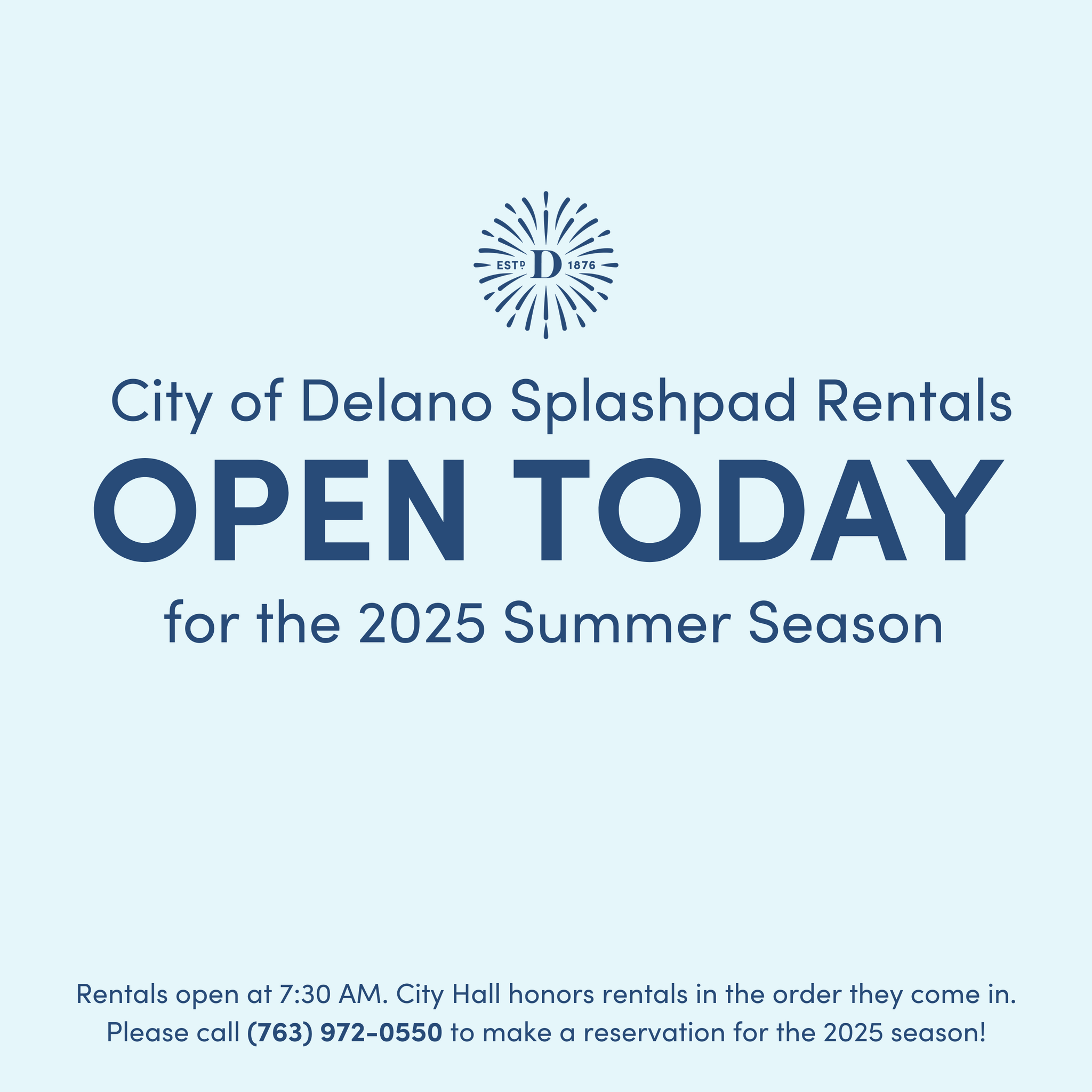 Splashpad reservations for summer 2025 open TODAY, April 15, 2025!