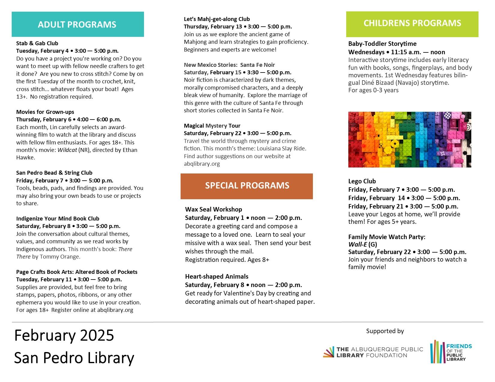 February Fun at San Pedro Library! (City of Albuquerque) — Nextdoor ...