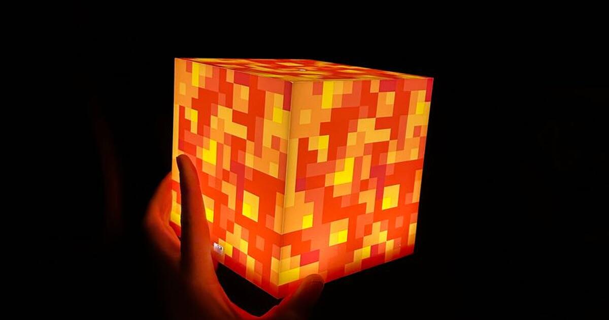 Minecraft Lava Block LED Mood Light Lamp Programmable 15min Night Light ...