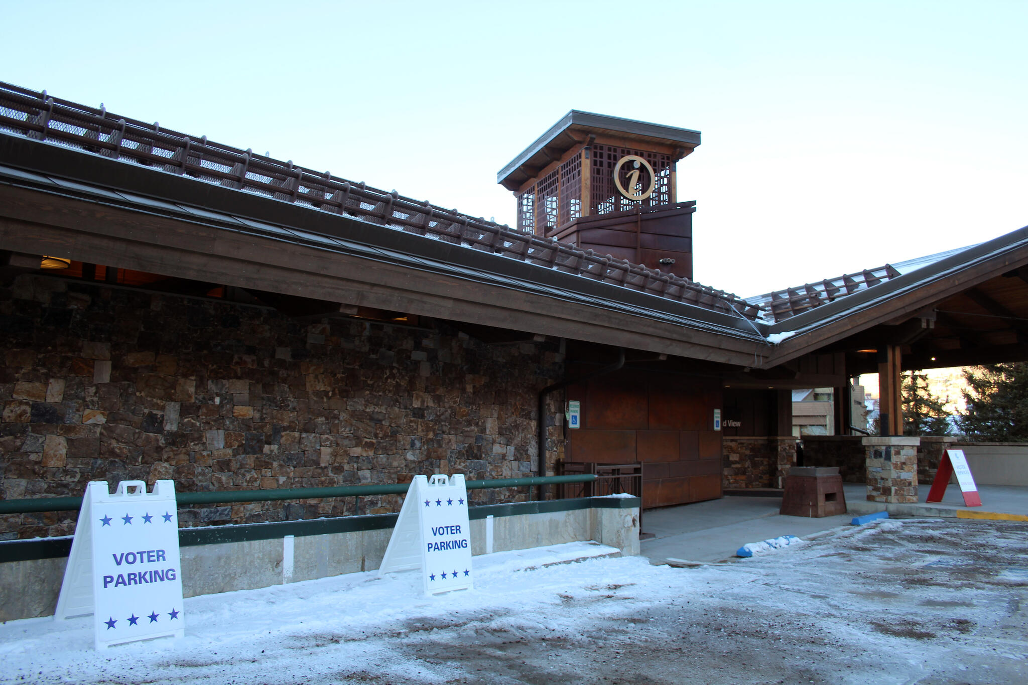 The Vote Center at The Grand View on the top level of the Lionshead ...