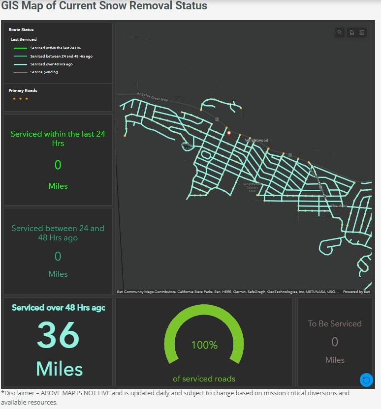 Wrightwood County Maintained Roads are at 100% passable with properly ...