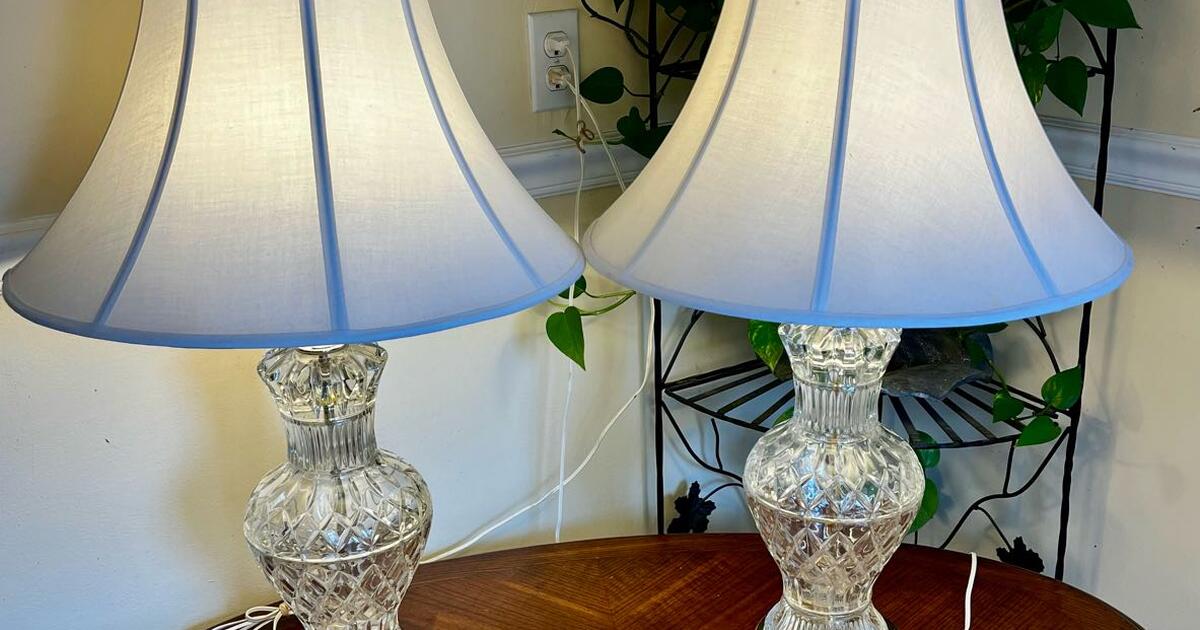 Heavy Cut Glass Table Lamps with Shades set of Two for $70 in St. Louis ...