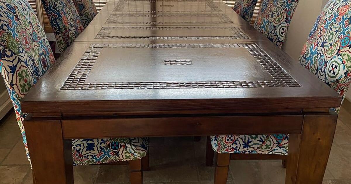 Coconut Hull Inlay Dining Table 6 Chairs for Free in Oxnard, CA | For ...