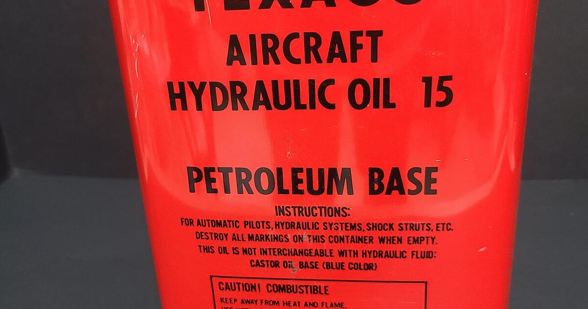 Vintage Texaco Aircraft Hydraulic Oil 15 Can for $40 in Katy, TX | For Sale & Free — Nextdoor