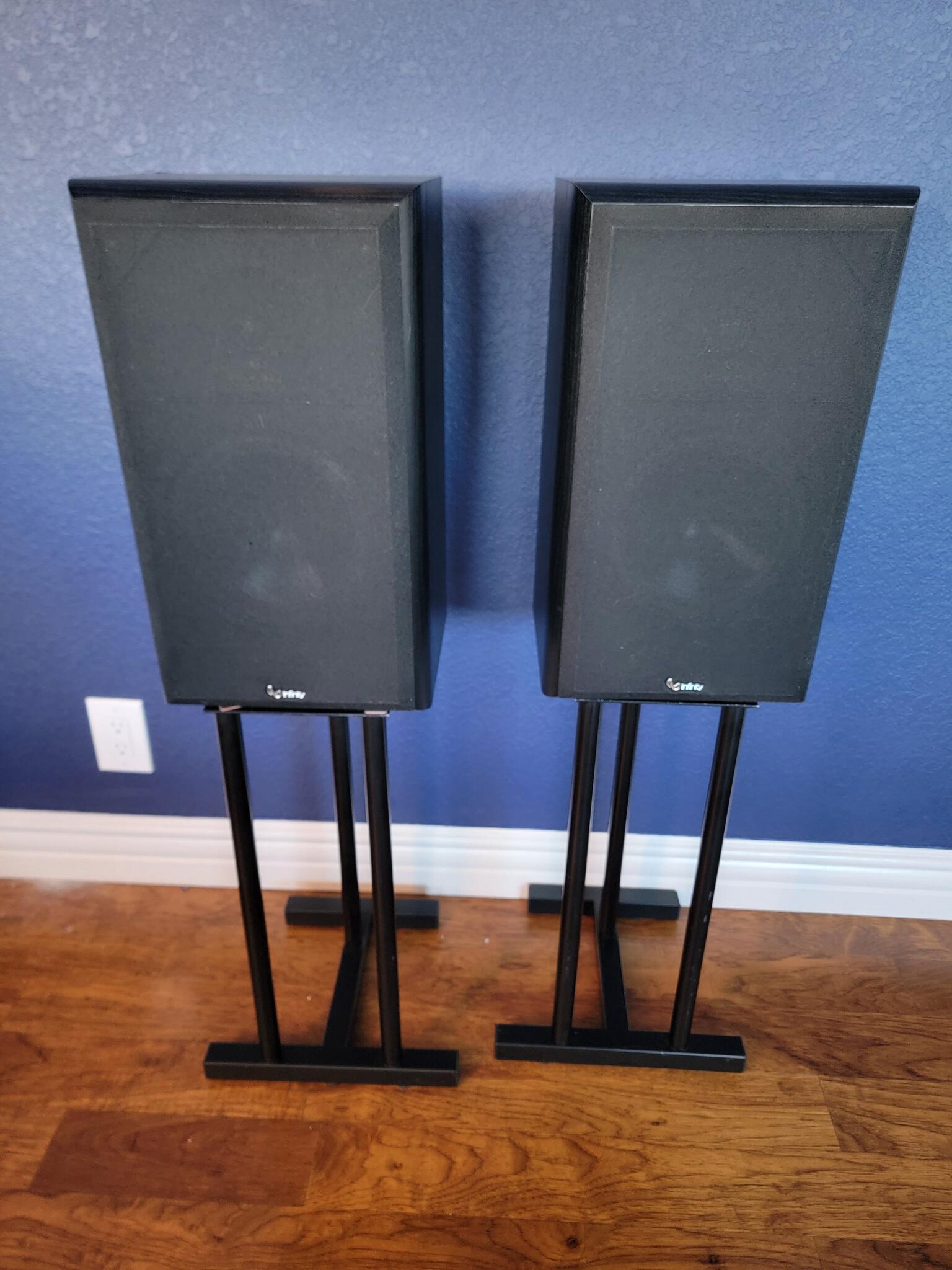 1990s Infinity Reference Two Polycell Bookshelf speakers with metal stands for $100 in Reno, NV ...