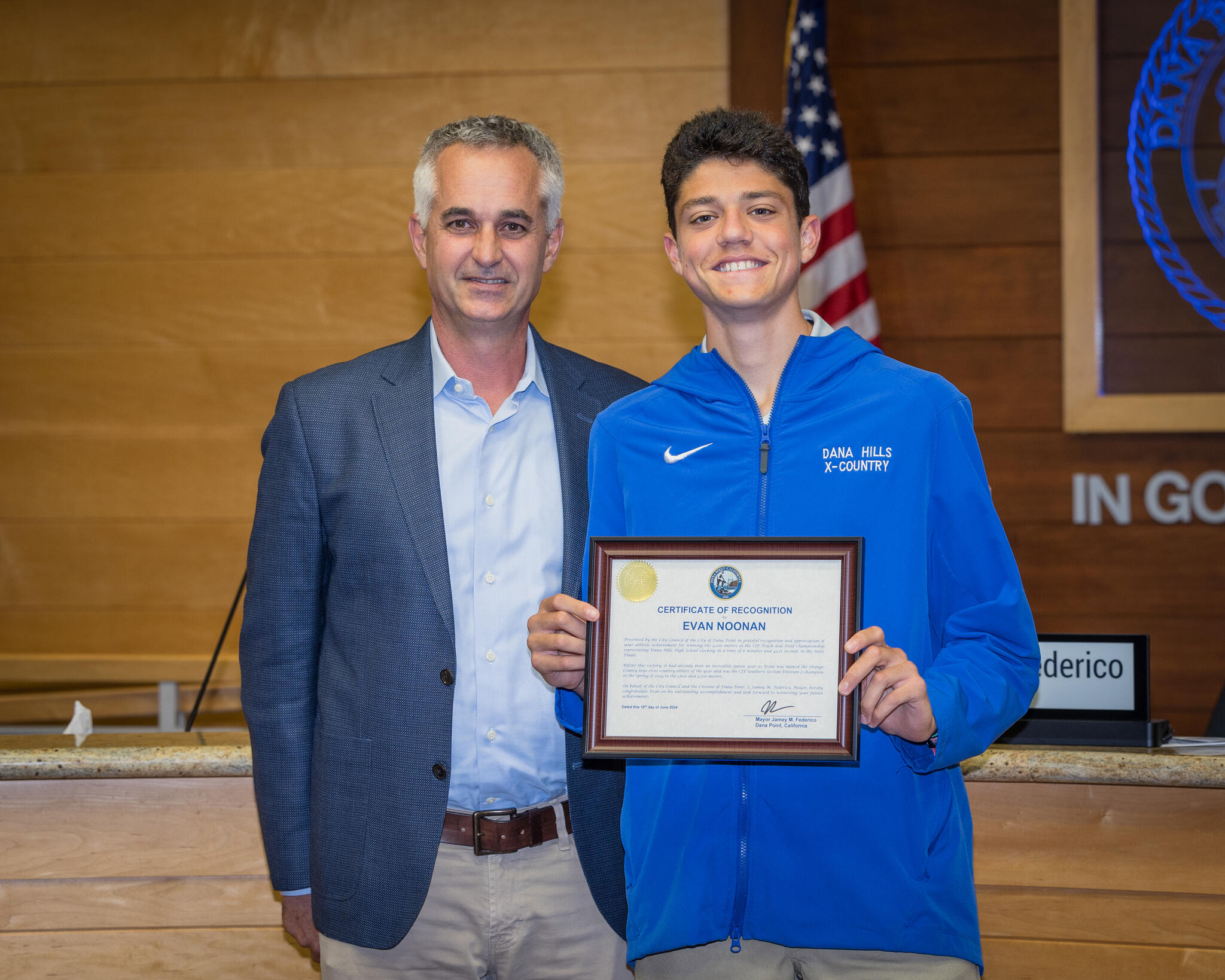 🎉 The City of Dana Point recognized Evan Noonan for his athletic ...