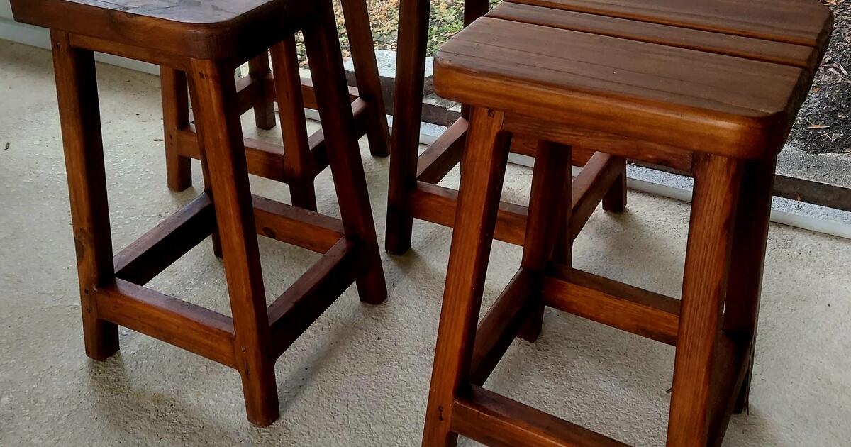REDUCED $$$ - Solid Wood Outdoor Stools (set of 4) for $169 in St ...
