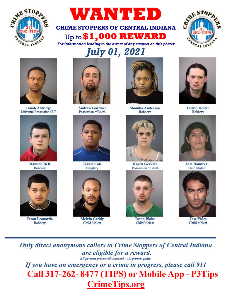 IMPD North District Crime Watch - WANTED Poster - July 2021 ...