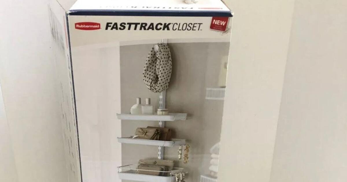 Rubbermaid Fast Track Wardrobe Organizer Kit Closet Laundry Kitchen ...