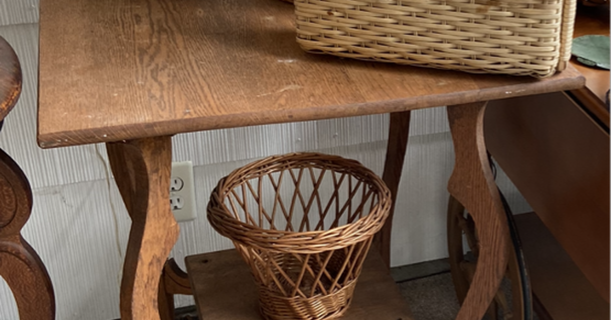 Vintage square table with lower wood shelf for $25 in Commack, NY | For ...