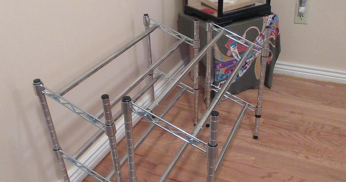 Two Matching Steel Shoe Racks, Expandable, Chrome Finish for $20 in ...