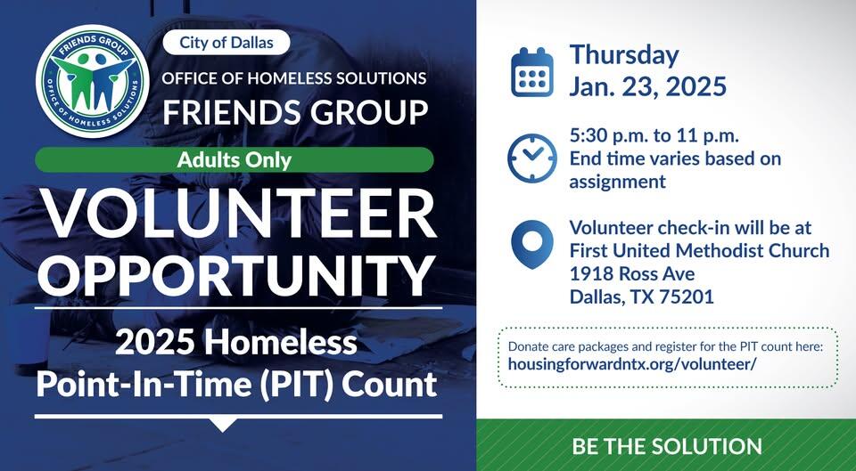 The annual Homeless Point in Time (PIT) Count in Dallas and Collin ...