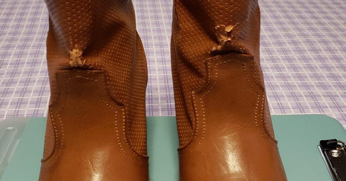 Brown Leather Boots..Worn only twice. However, there's some peeling of ...