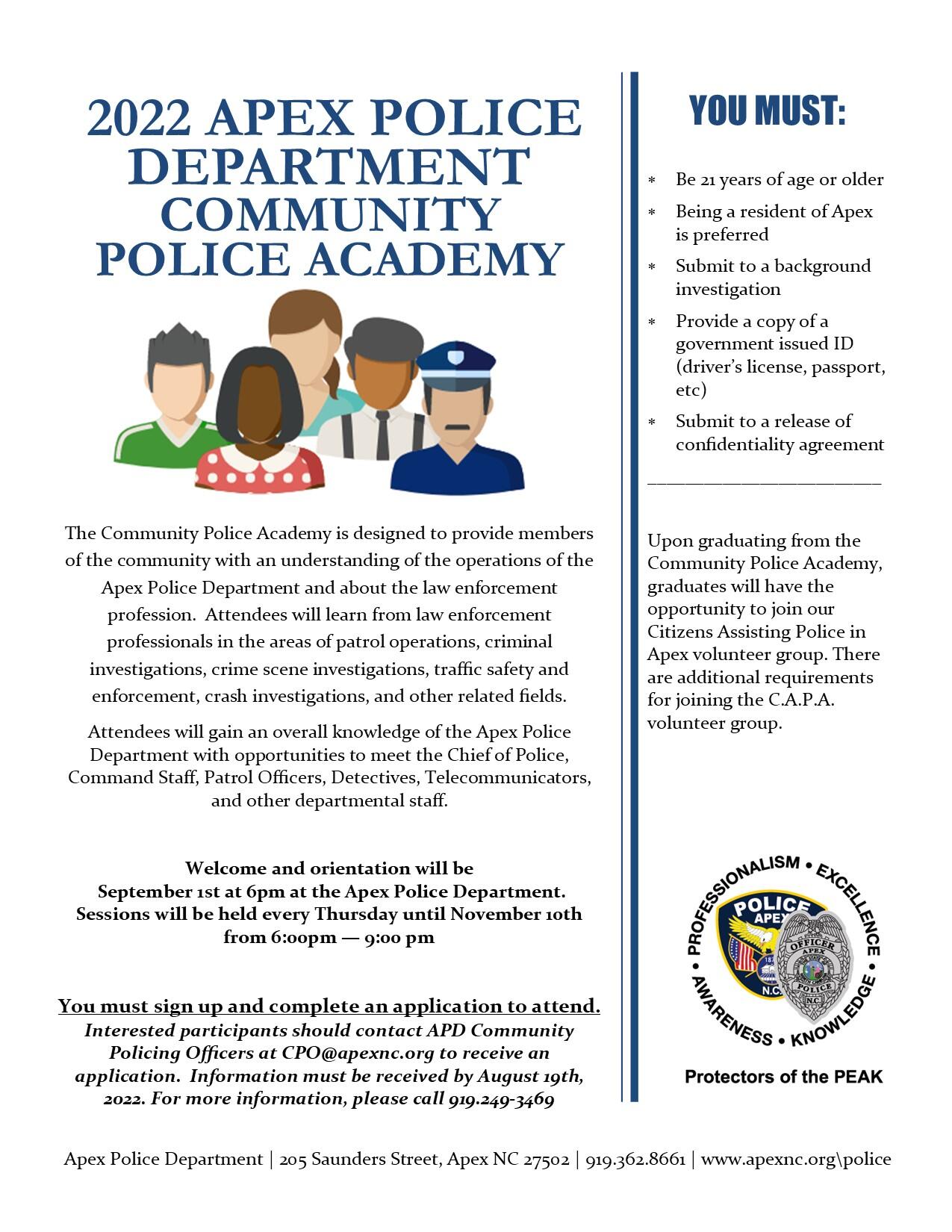 2022 Apex Police Department Community Police Academy (Apex Police Department) — Nextdoor — Nextdoor