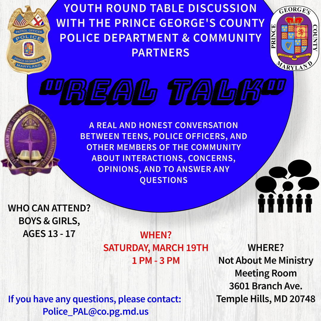 "REAL TALK" Round Table Event (Prince George's County Police Department ...