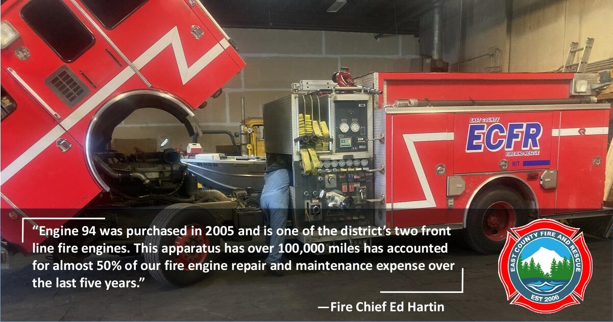 The district has an aging fleet, two of the district’s three fire ...