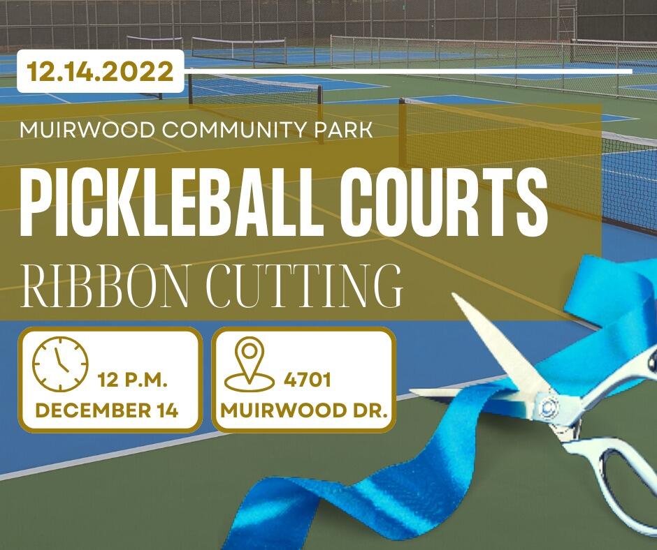 Pickleball Courts Ribbon Cutting on 12/14 (City of Pleasanton) — Nextdoor — Nextdoor