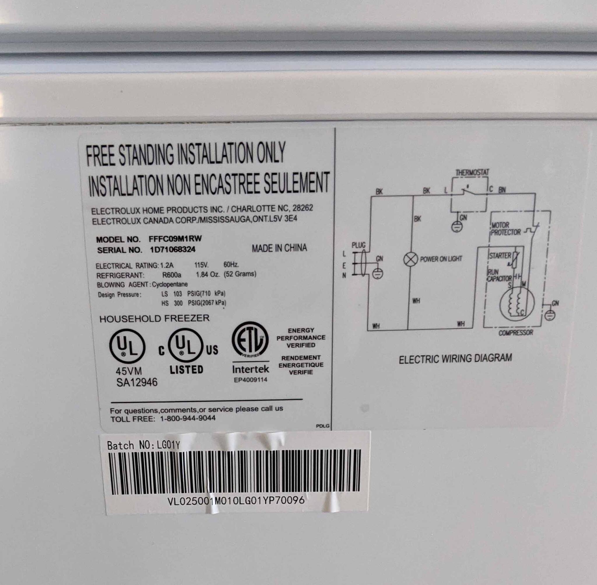 8.7 Cu. Ft Frigidaire Chest Freezer for $150 in Crossville, TN | For ...