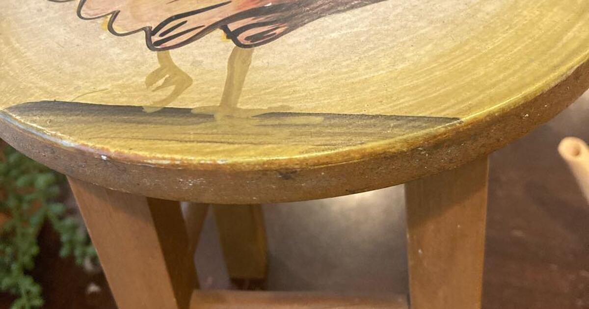 Wooden Stool with Rooster Design for $10 in San Jose, CA | For Sale ...
