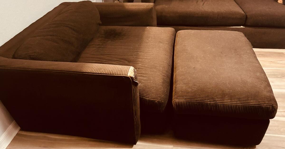 Brown Corduroy Sectional Sofa for Free in Lake Worth, FL | For Sale ...