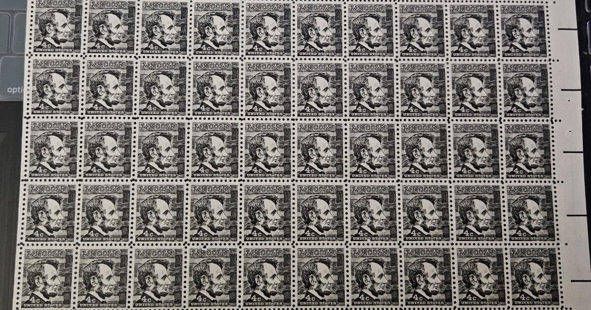 3 Full sheets stamps, 4c, 5c and 8c. $12.84 Face value for $12 in ...