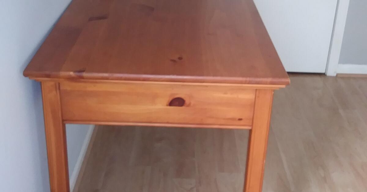 Yield House country style solid pine wood desk with one drawer vintage ...