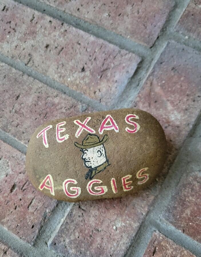 Handpainted Aggie rock for $8 in Humble, TX | For Sale & Free — Nextdoor