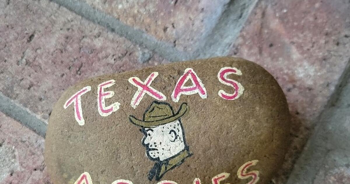 Handpainted Aggie rock for $8 in Humble, TX | For Sale & Free — Nextdoor
