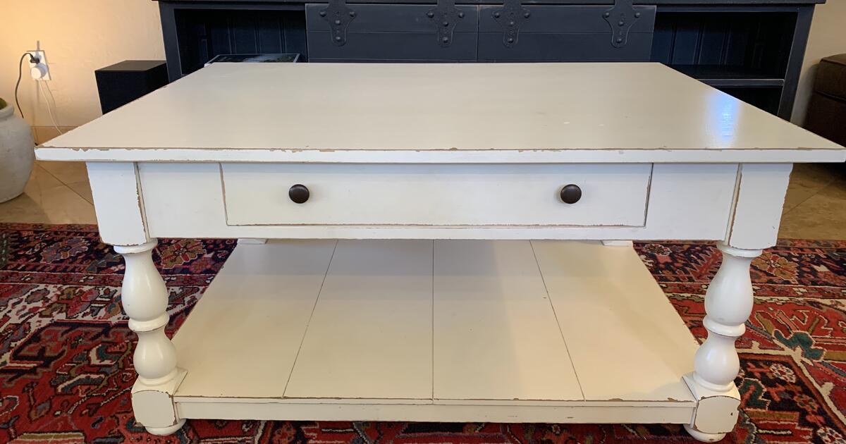Distressed Cream Coffee Table - Crate&Barrel for $105 in Scottsdale, AZ ...