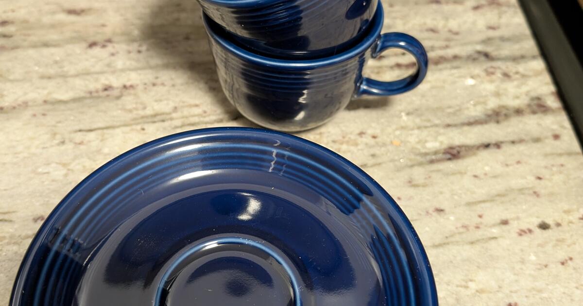 Fiesta Ware Blue Ceramic Tea Cups and Saucers for Free in Hillsboro, OR ...