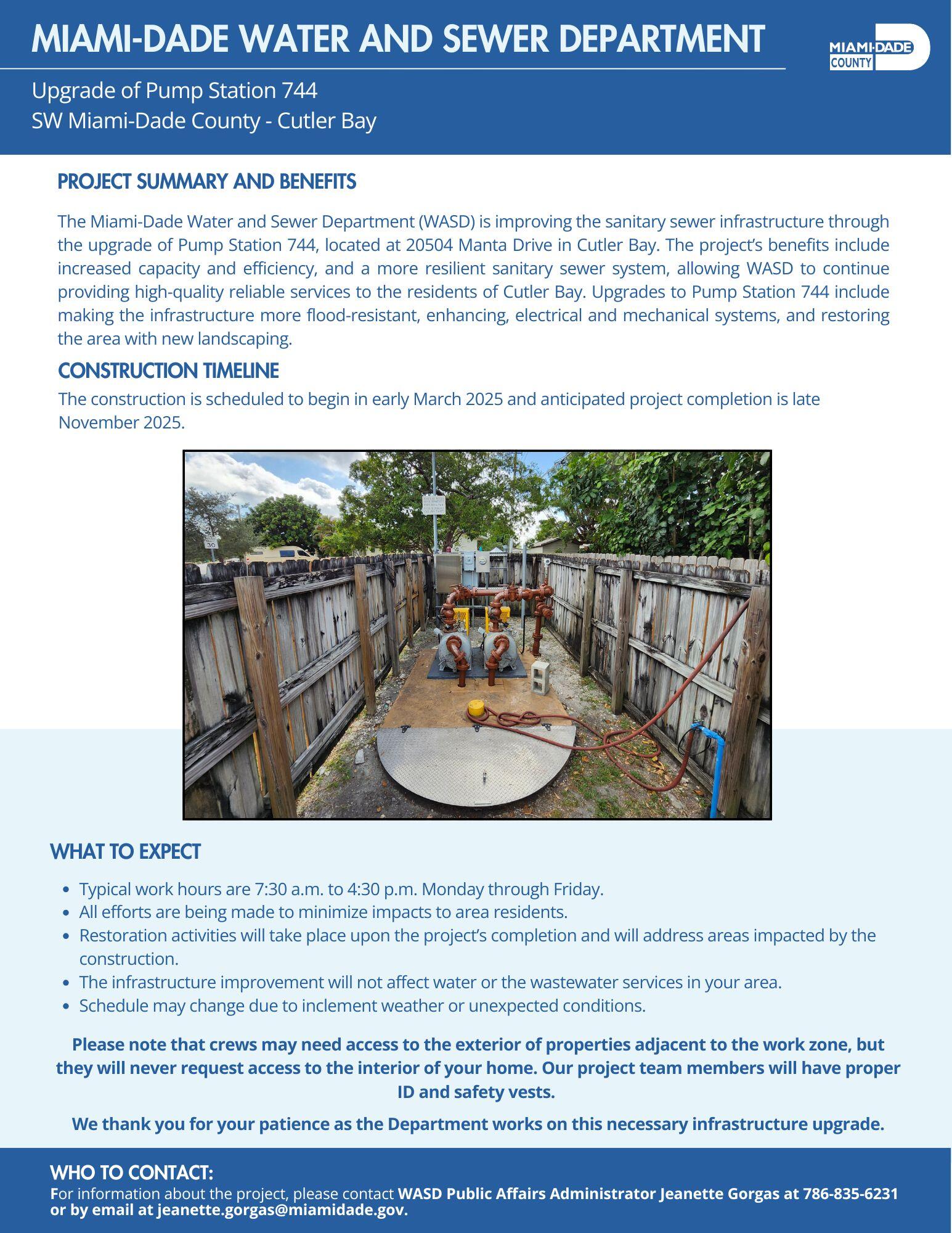 The Miami-Dade Water and Sewer Department (WASD) is improving the ...