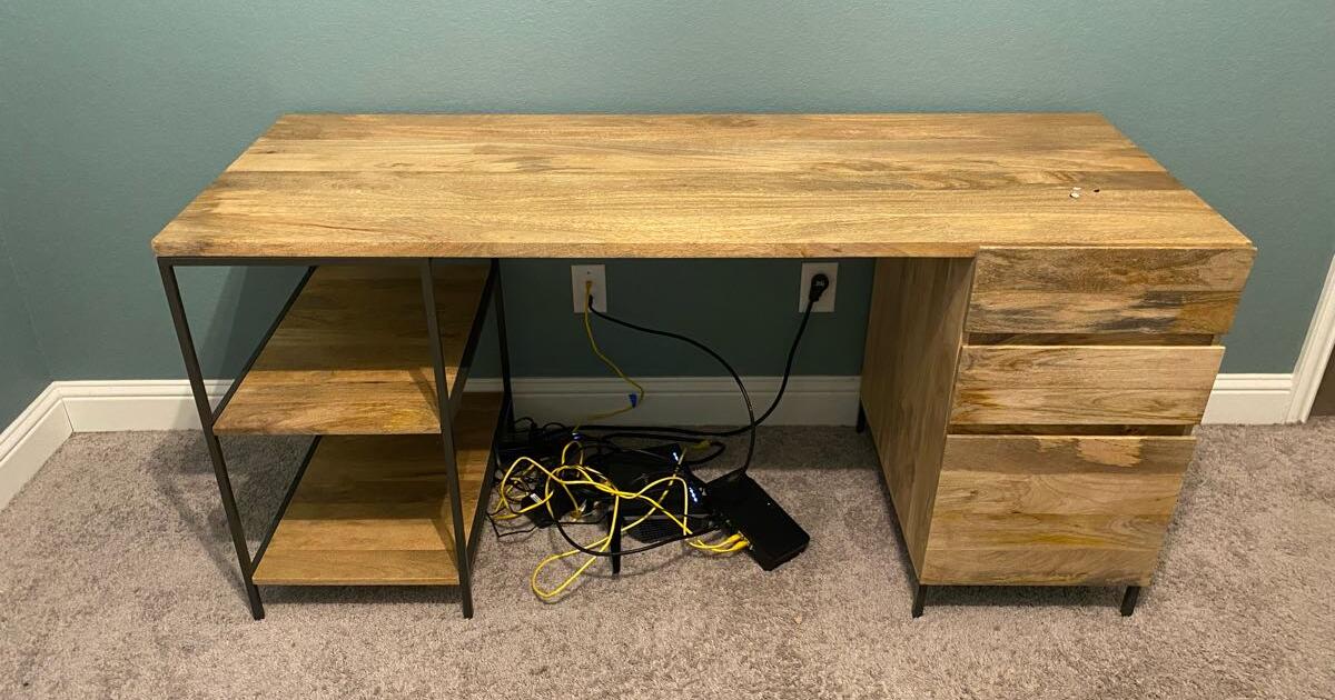 WEST ELM MANGO WOOD DESK for $800 in Houston, TX | For Sale & Free ...