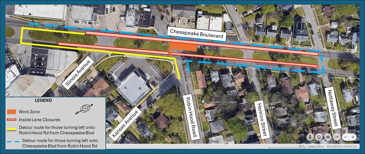 LANE AND INTERSECTION CLOSURE SCHEDULED AT ROBIN HOOD ROAD AND ...