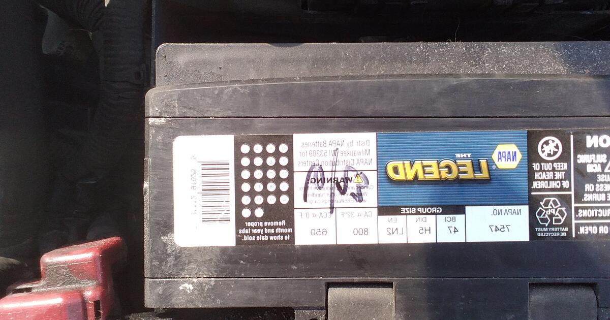 Napa Legend car battery 75 month, 100. B/O for Free in Syracuse, NY ...