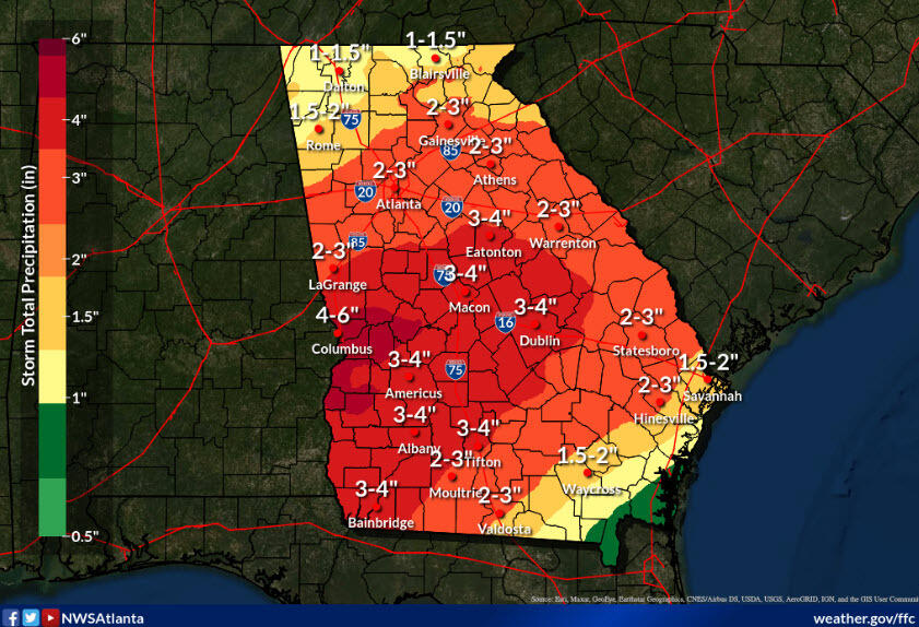 Forecasts are predicting 2 to 3 inches of rain falling on the ...